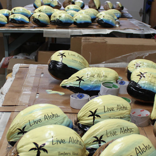 How to order a hand painted coconuts and send a coconut in the mail