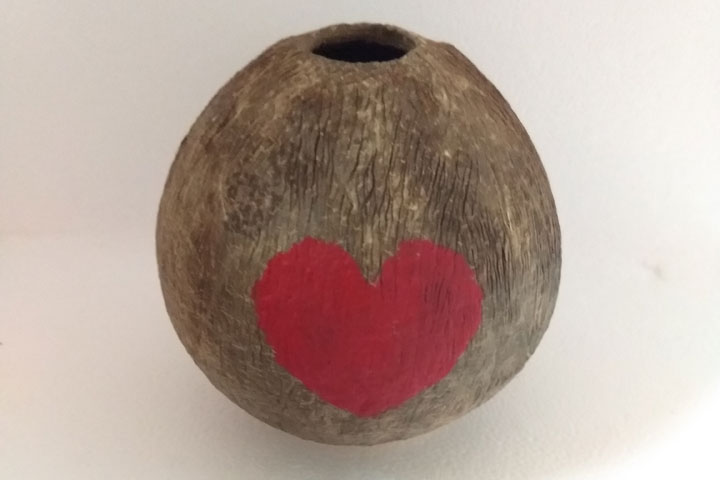Personalized hand painted coconuts for holiday gifts