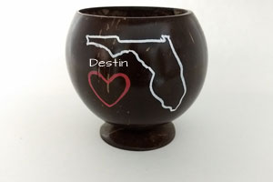 Personalized hand painted coconuts for holiday gifts