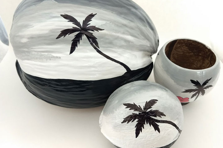 How to order a hand painted coconuts and send a coconut in the mail